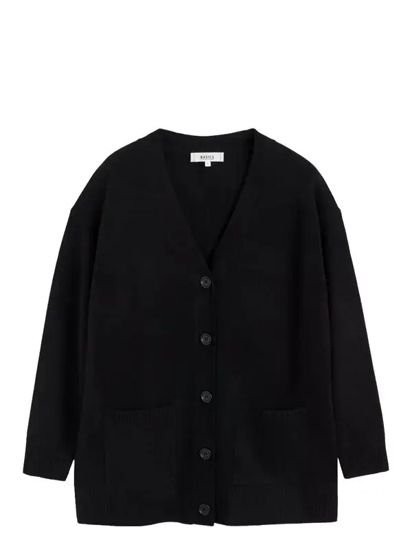 Chinti & Parker Button-up Patch Pocket Cardigan - Black