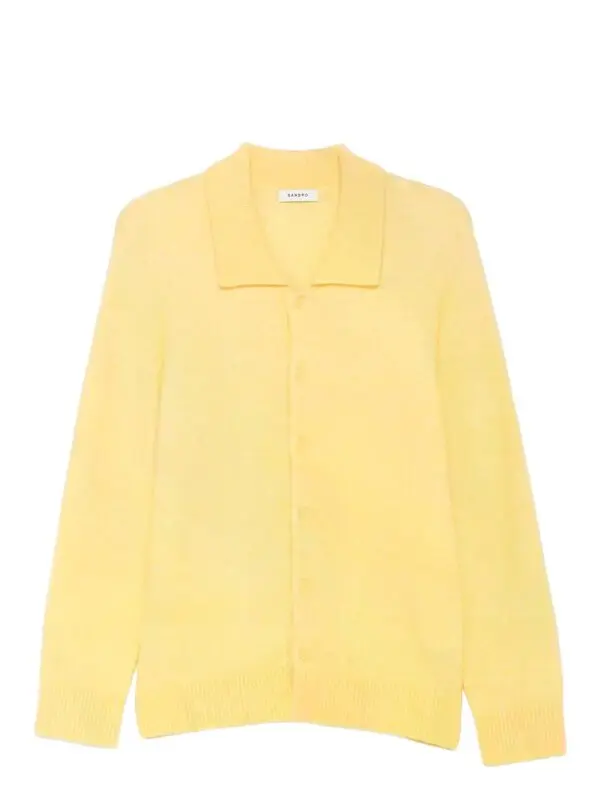 Sandro Wing-collar Buttoned Cardigan - Yellow