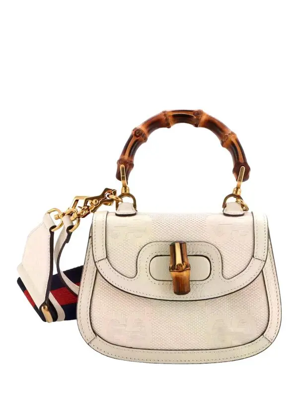 Gucci Bamboo 1947 Jumbo Gg Canvas Mini Crossbody Bag - Neutrals