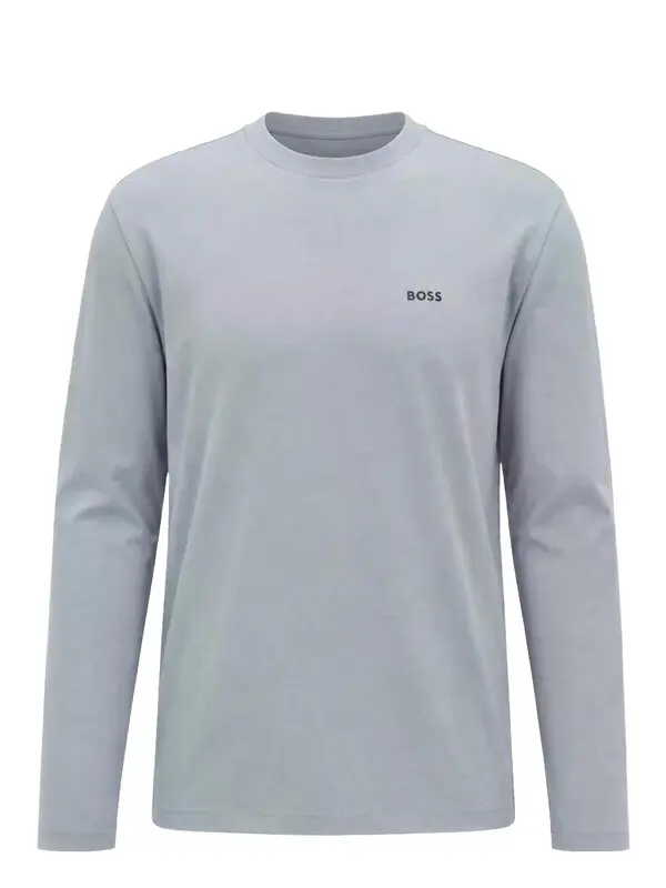BOSS Long-sleeve Logo-print T-shirt - Grey