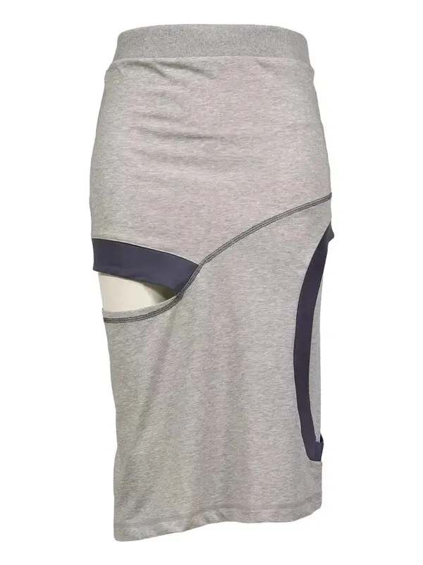OPEN YY Cutout Panelled Midi Skirt - Grey
