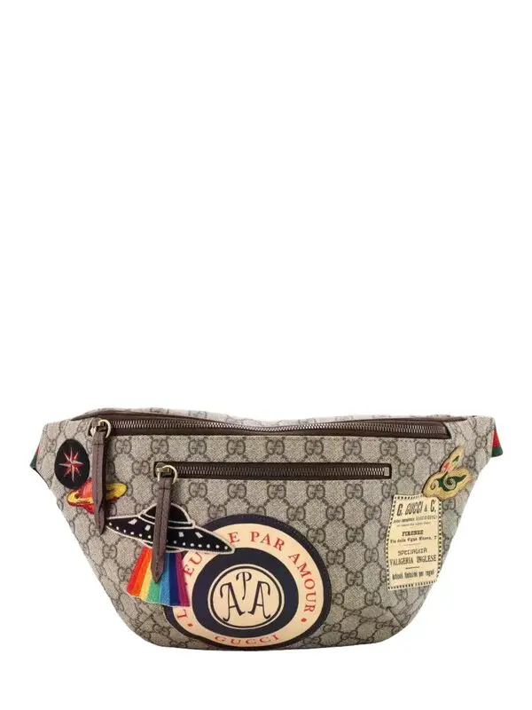 Gucci Courrier Zip Gg Coated Canvas Belt Bag - Brown