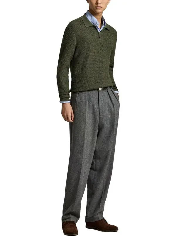 Polo Ralph Lauren Washable Wool Quarter-zip Jumper - Green