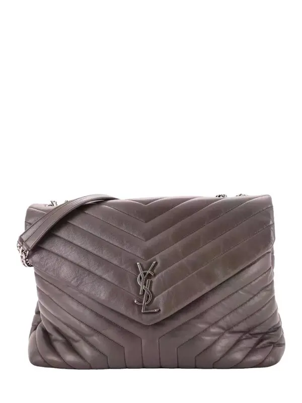 Saint Laurent Loulou Matelassé Shoulder Bag - Grey