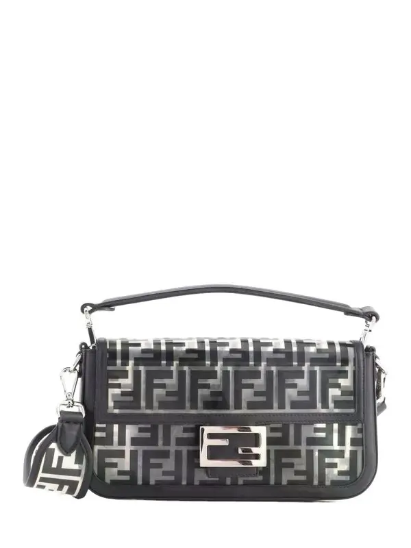 Fendi Baguette Nm Zucca Pu Shoulder Bag - Black