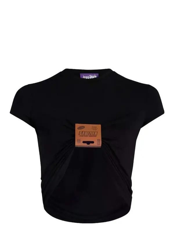 JEAN PAUL GAULTIER Gathered Logo Patch T-shirt - Black