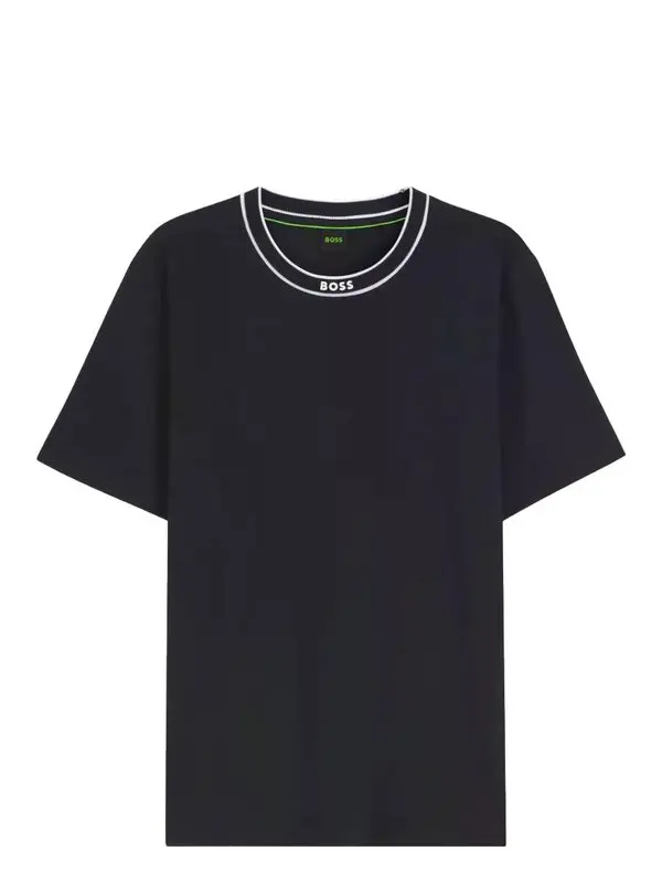 BOSS Cotton T-shirt With Logo Crew Neck - Black