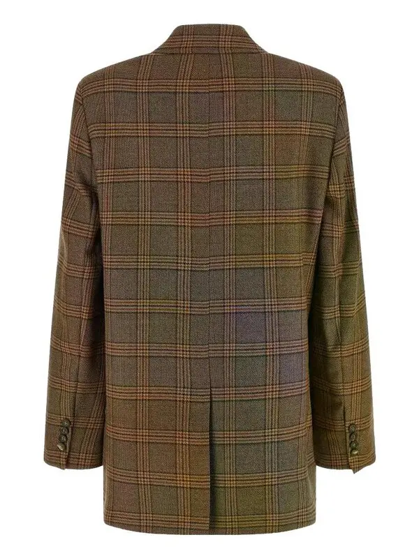 Max Mara Checked Wool Blazer - Brown