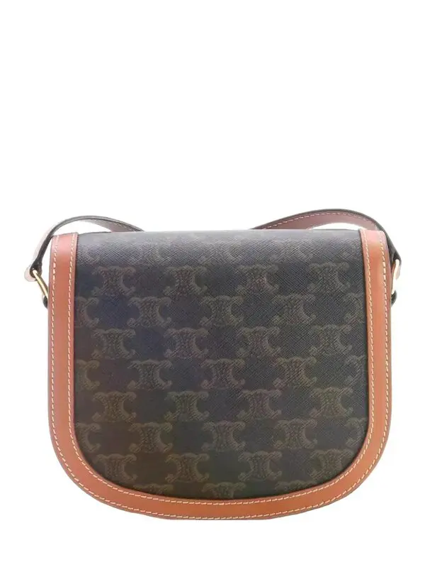 Celine Triomphe Coated Canvas Shoulder Bag - Brown