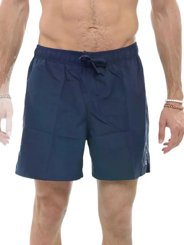 Nike Logo Print Swim Shorts - Blue