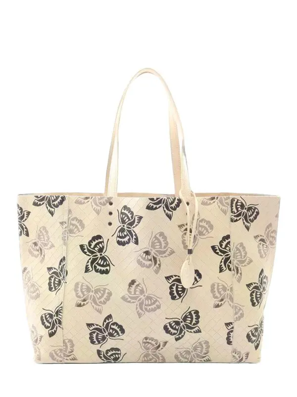 Bottega Veneta 2010s Intreccio Mirage Butterfly Tote Bag - Neutrals