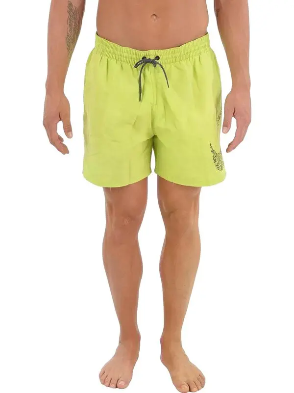 Nike Logo Print Elasticated Swim Shorts - Green