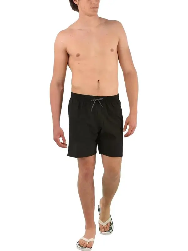 Nike Logo Print Swim Shorts - Black