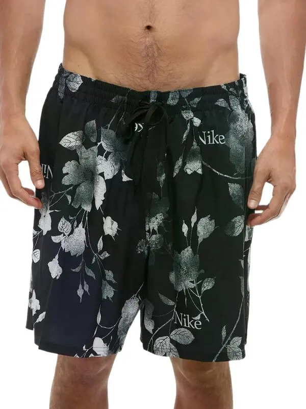 Nike Floral Print Swim Shorts - Black