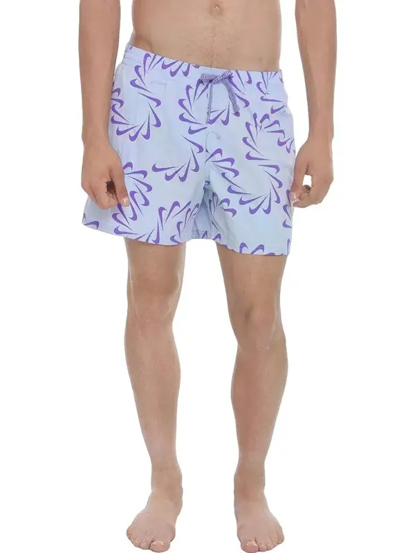 Nike Swoosh Logo-print Swim Shorts - Blue