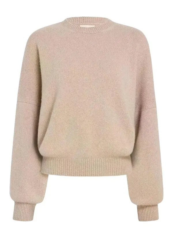 Khaite Margaux Cashmere Crewneck Pullover - Neutrals