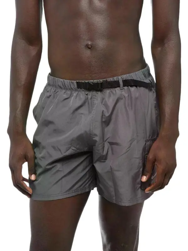 Nike Belted Logo-print Swim Trunks - Grey
