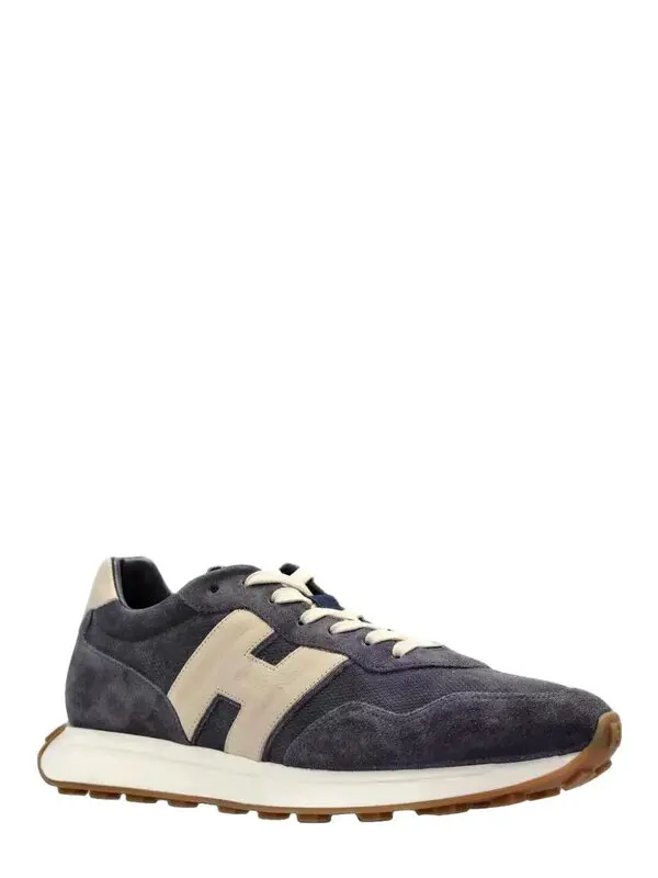 Hogan H601 Suede Paneled Sneakers - Grey
