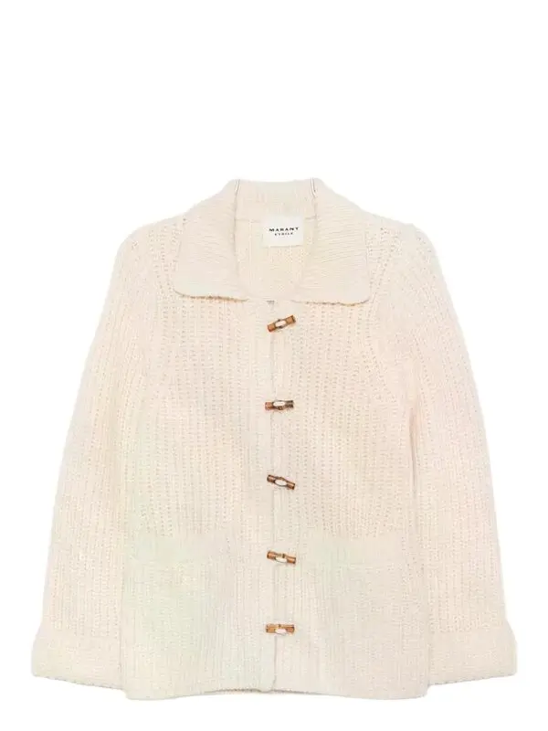 MARANT ETOILE Delinda Ribbed Cardigan - Neutrals