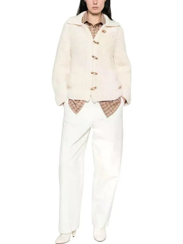 MARANT ETOILE Delinda Ribbed Cardigan - Neutrals