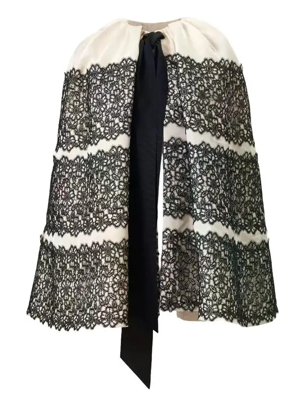 Carolina Herrera Lace-trimmed Cape - Neutrals