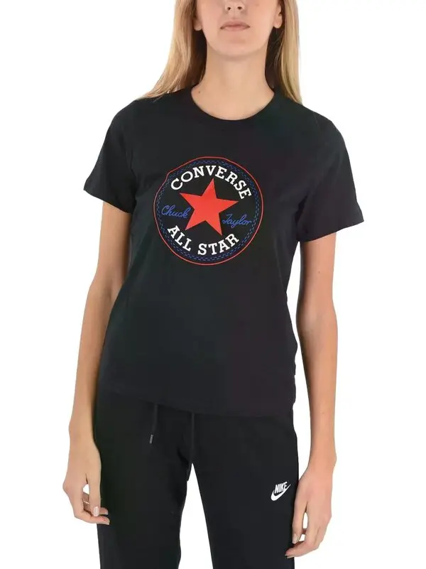 CONVERSE Cotton Logo Print T-shirt - Black