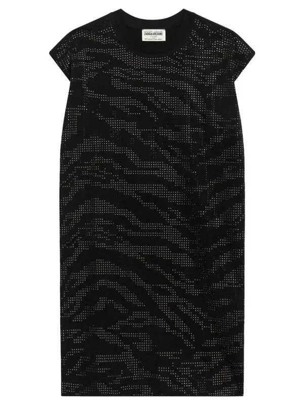 Zadig&Voltaire Roe Dress With Rhinestone Zebra Motif - Black
