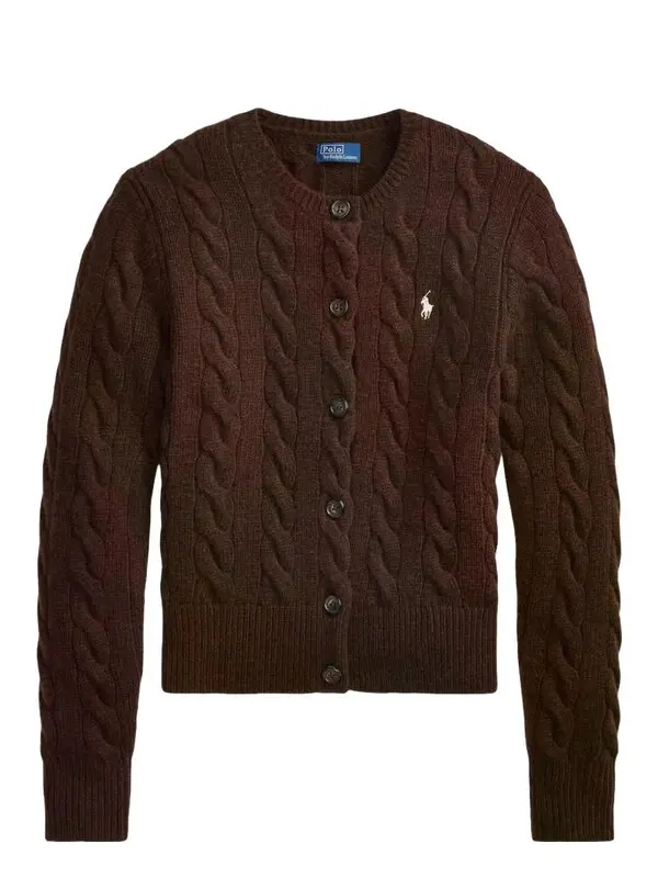 Polo Ralph Lauren Cable-knit Wool-cashmere Cardigan - Brown
