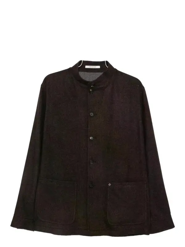 Tagliatore G-klein Button-up Mandarin-collar Jacket - Brown