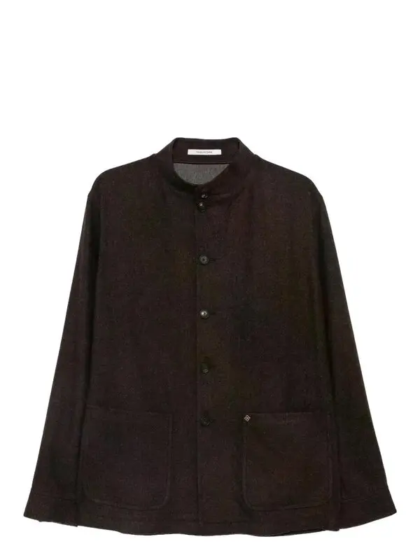Tagliatore G-klein Button-up Mandarin-collar Jacket - Brown