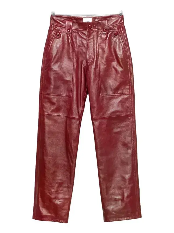 Isabel Marant Étoile Valka High-waisted Leather Trousers - Red