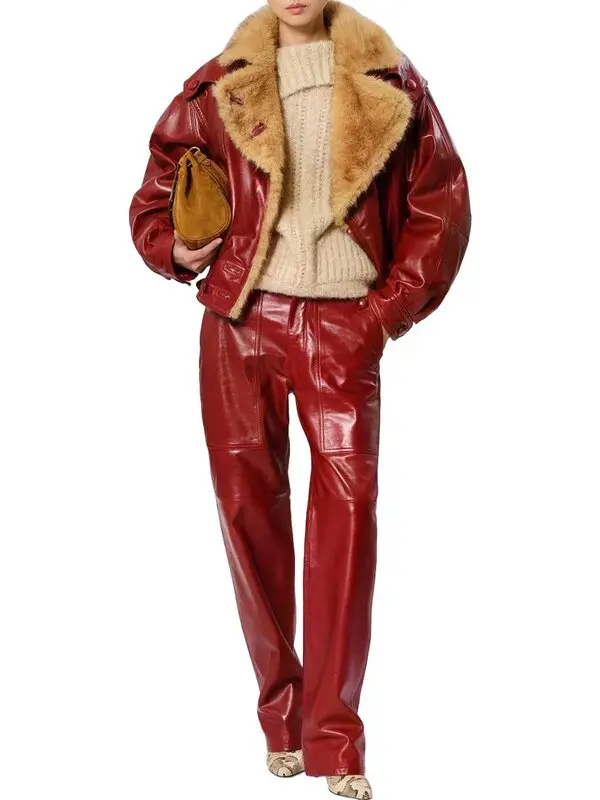 Isabel Marant Étoile Valka Leather Trousers - Red