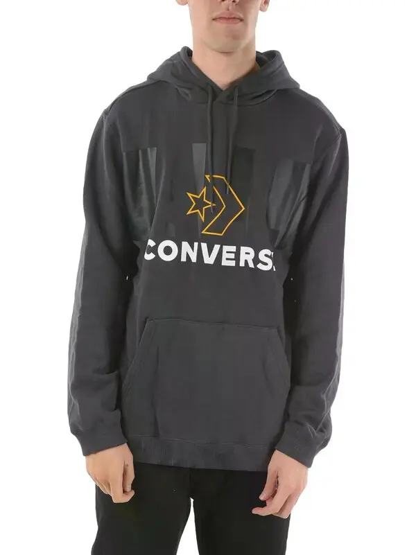 CONVERSE Logo-print Cotton Hoodie - Grey
