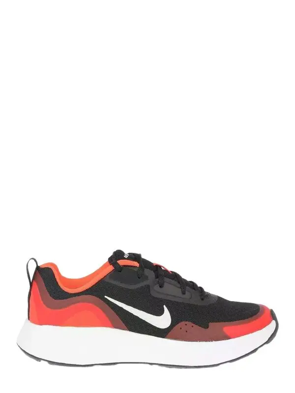 Nike Logo Detail Lace Up Sneakers - Black