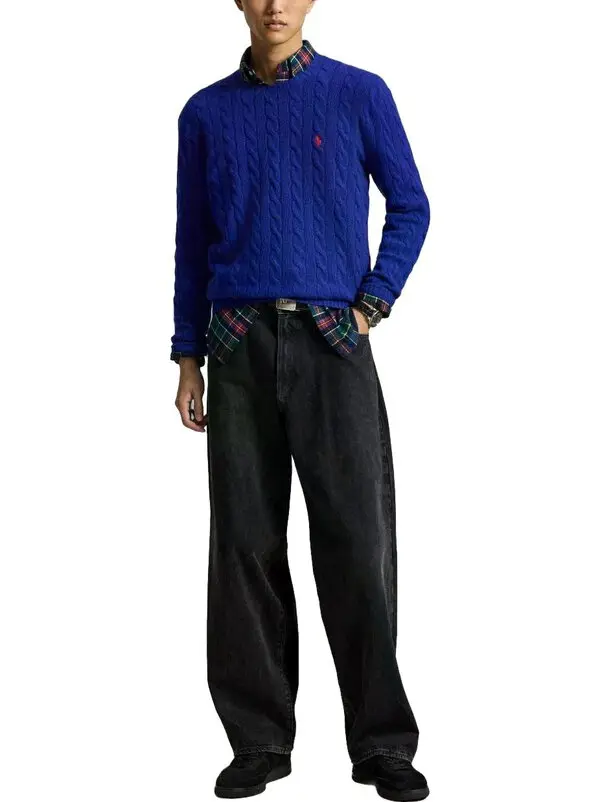 Polo Ralph Lauren Cable Knit Wool-cashmere Jumper - Blue