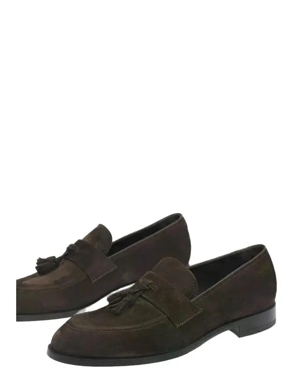 Zegna Suede Tassel Loafers - Brown