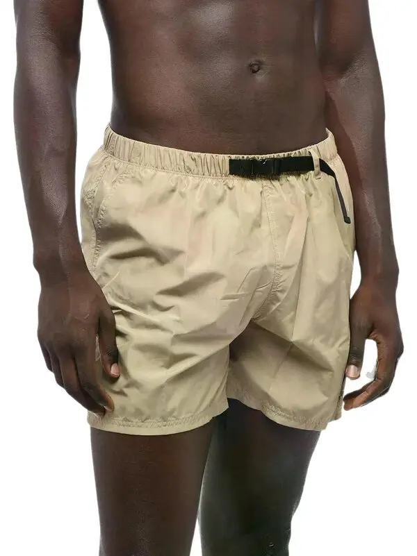 Nike Belted Swim Shorts With Logo Print - Neutrals