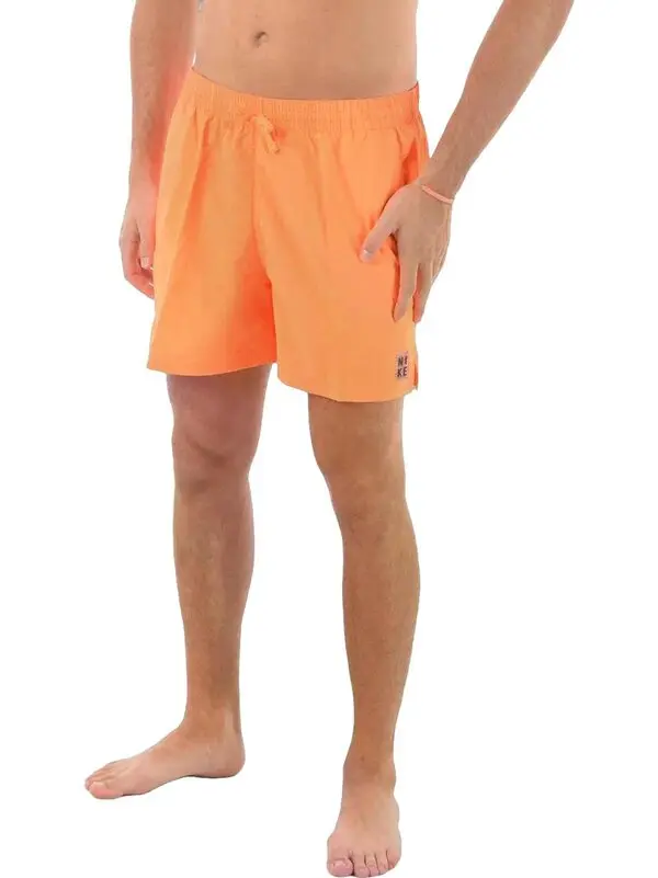 Nike Logo Patch Elasticated Swim Shorts - Orange