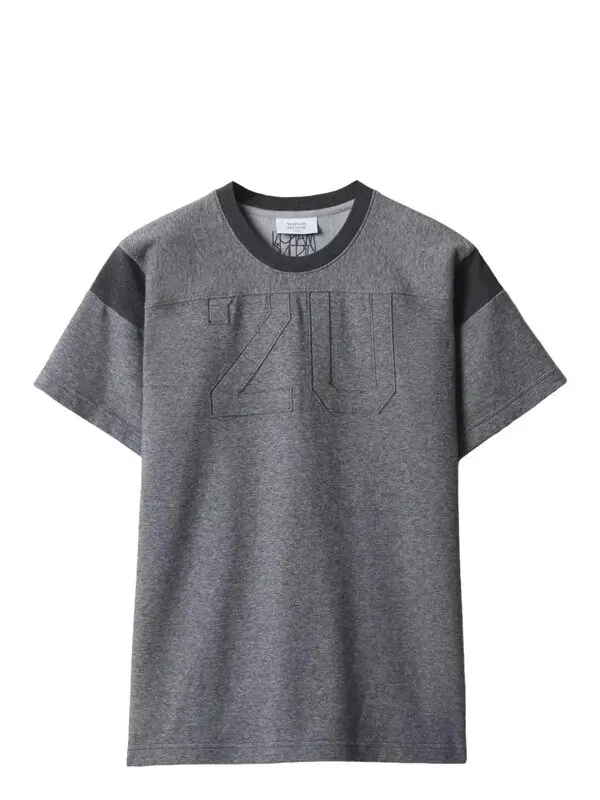 Maison Kitsuné College Embroidered Panelled T-shirt - Grey