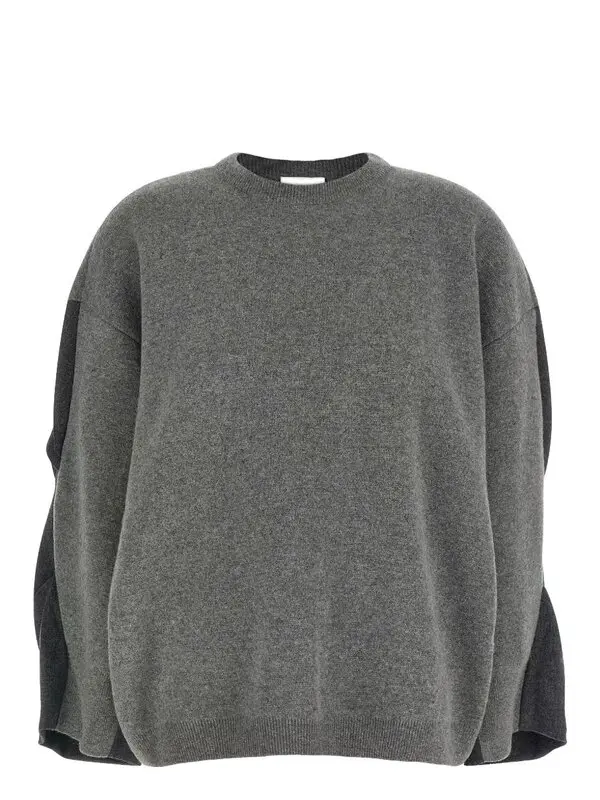 NUDE Two-tone Dropped-shoulder Sweater - Grey
