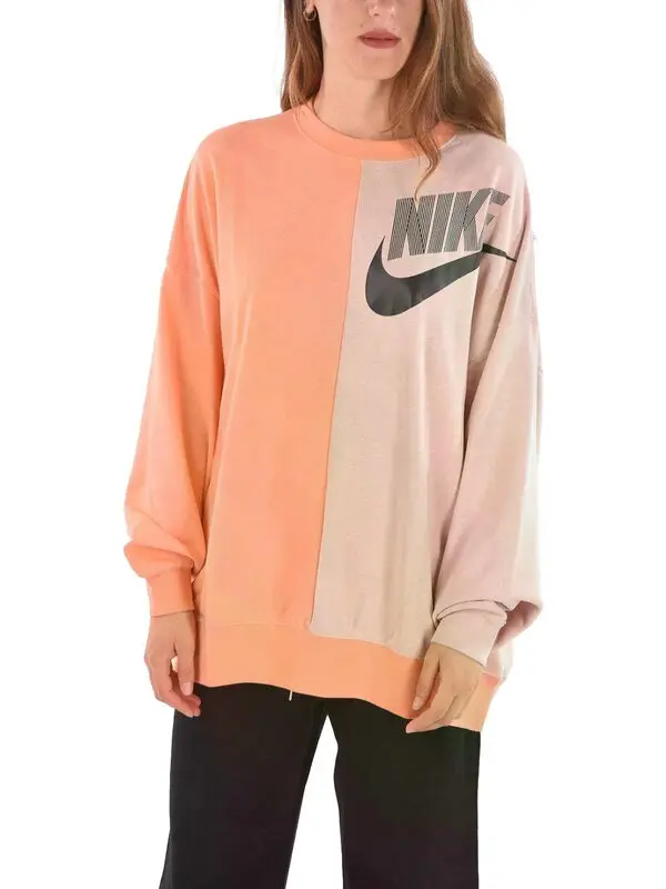 Nike Logo Print Oversized Sweater - Orange