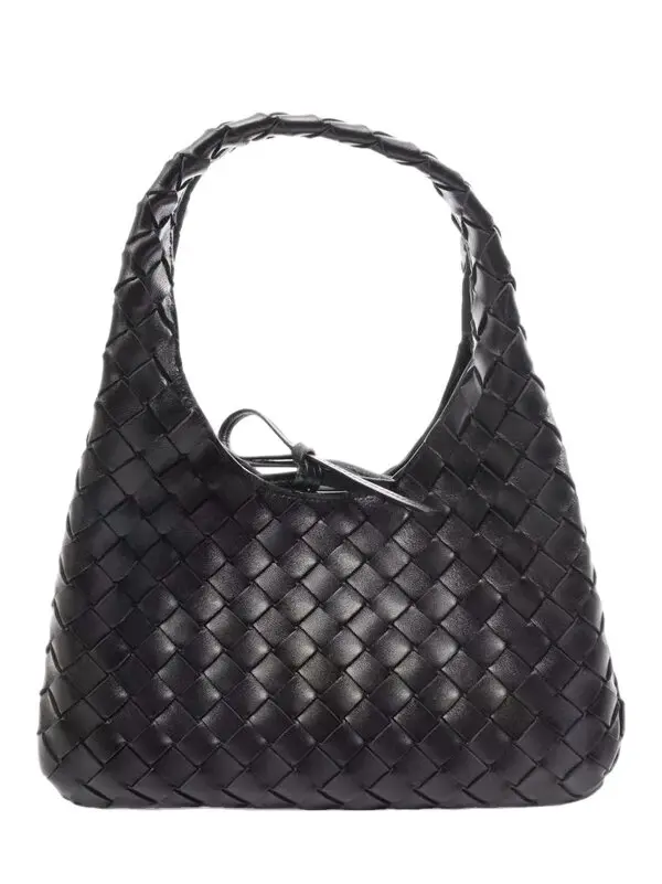Bottega Veneta Small Campana Intrecciato Handbag - Black