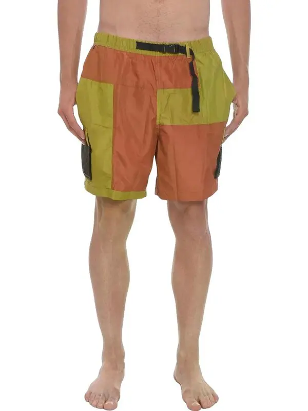 Nike Color-block Cargo Swim Shorts - Orange