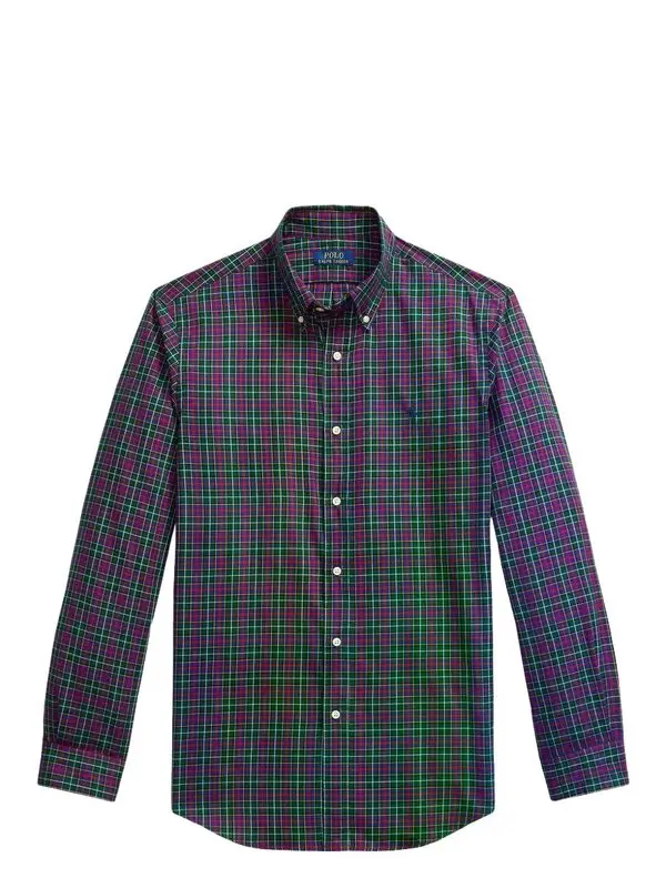 Polo Ralph Lauren Custom-fit Plaid Twill Shirt - Green