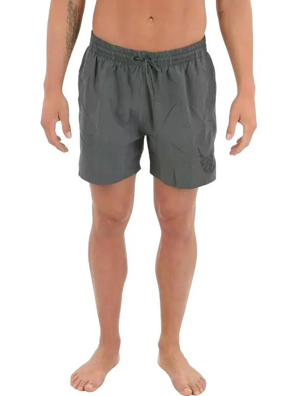 Nike Logo-print Drawstring Swim Shorts - Grey