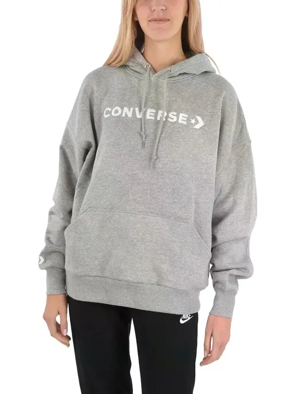 CONVERSE Embroidered Logo Hoodie - Grey