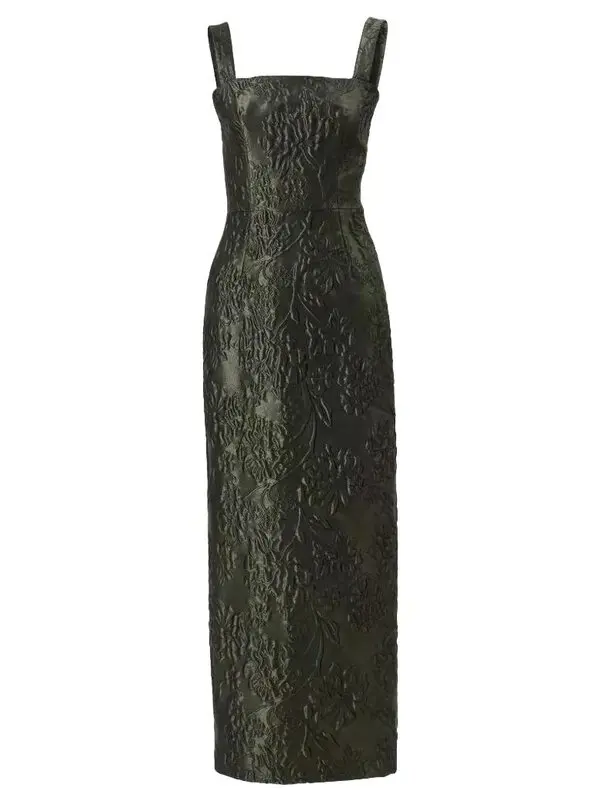 Carolina Herrera Floral Jacquard Maxi Dress - Green