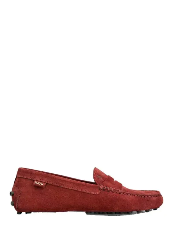 TOD'S Suede Gommino Loafers - Red