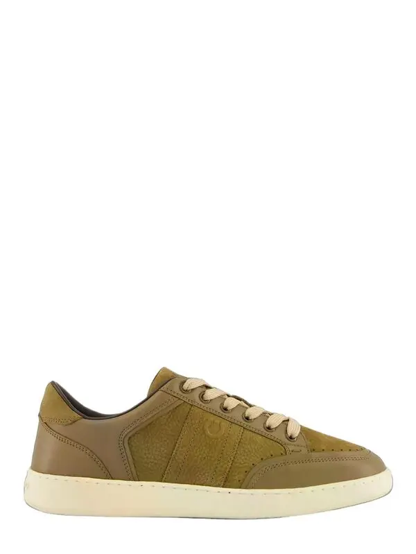 FERRAGAMO Suede And Leather Low-top Sneakers - Brown