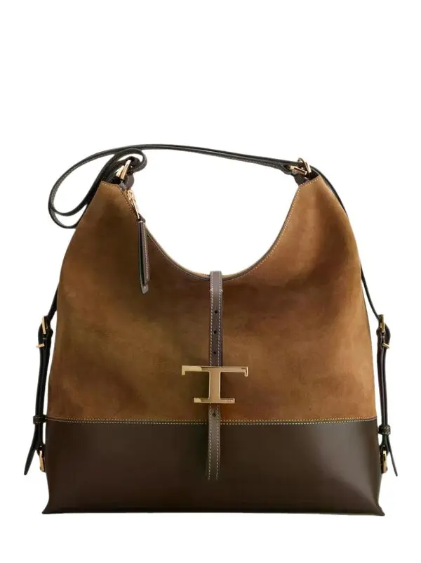 TOD'S Timeless Suede Shoulder Bag - Brown